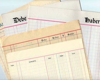 Vintage ledger paper | Etsy