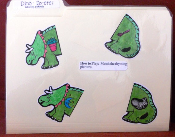 DINO DO-ERS Rhyming File Folder Game Ready to play No