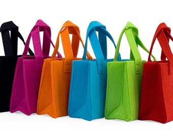 Small Felt Bag 18x9x15cm - Red, Orange, Pink, Aqua, Apple Green or Black