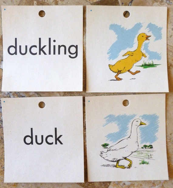 Vintage Preschool Words Flash Cards Words and by VintageSchoolDays