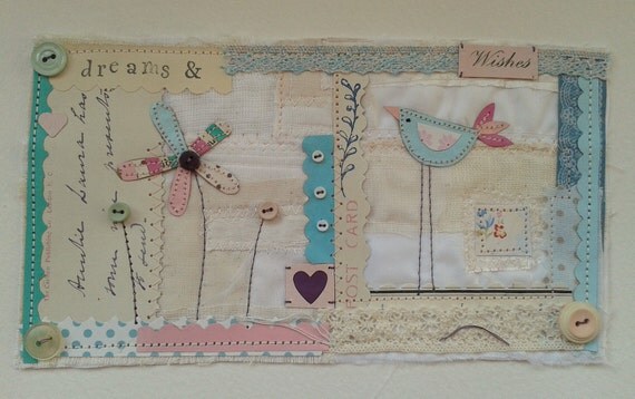 Items similar to Mixed media collage on deep canvas on Etsy