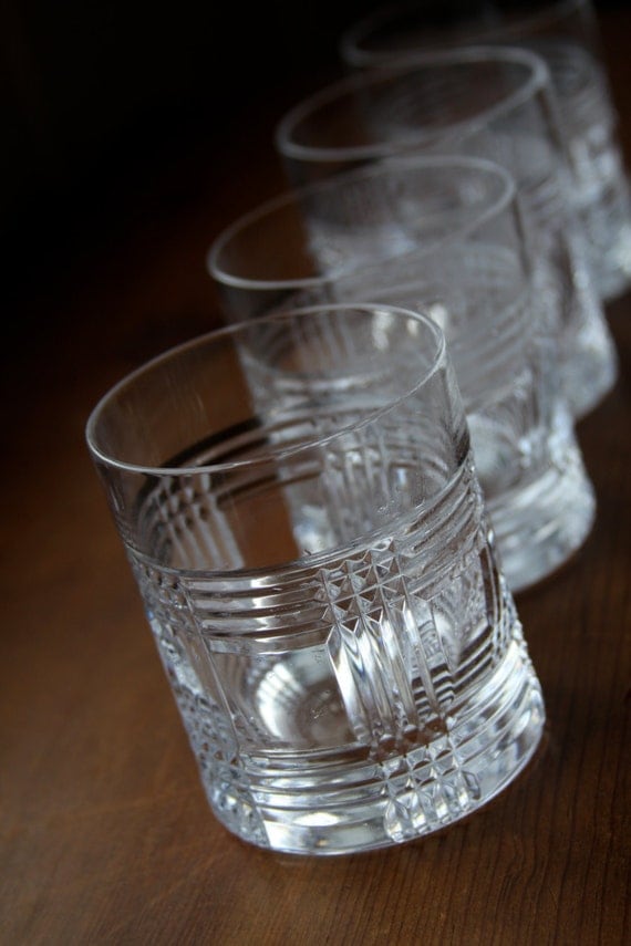 Beautiful Vintage Crystal Rocks Glasses/Tumblers by JunkinforJoy