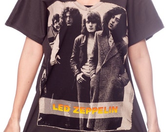 Led Zeppelin Shirt Jimmy Page Rock Band Women V Neck Shirts Black Tank ...