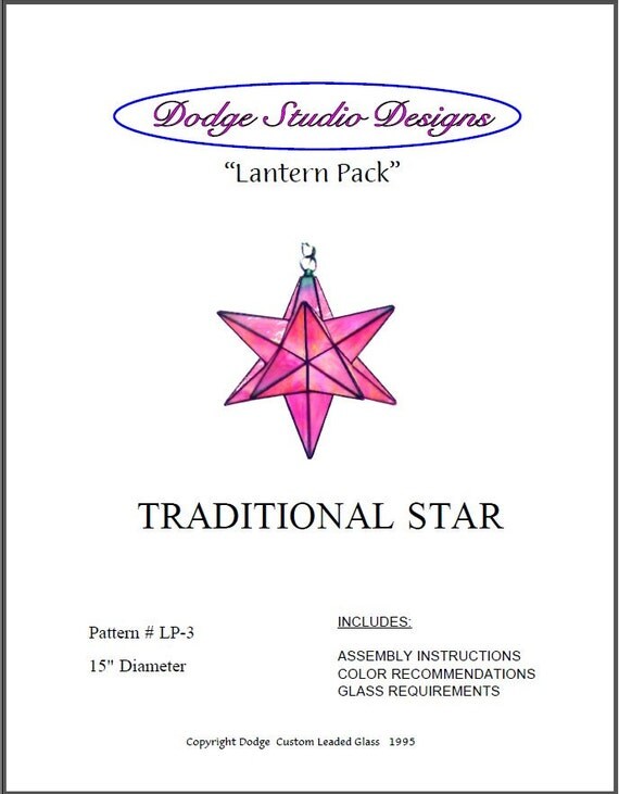 Moravian Star Stained Glass Lamp Lantern Pattern 15
