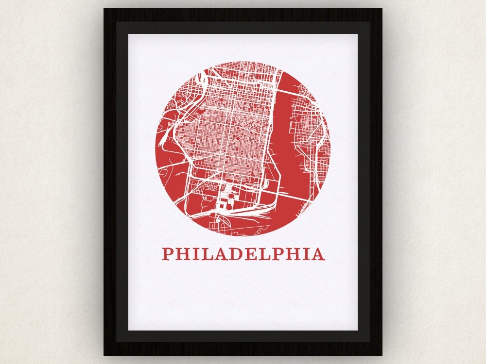 Philadelphia Map Print City Map Poster by OMaps on Etsy