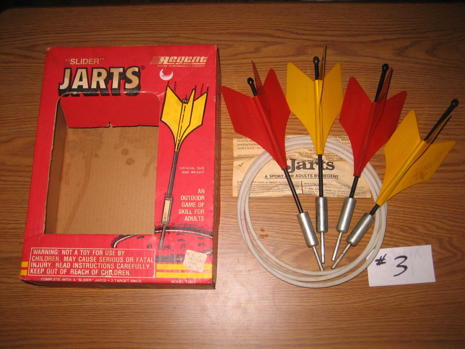Vintage Regent Slider Jarts Lawn Darts Set In Box For Display