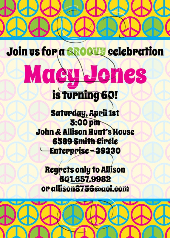 1960 S Invitations Wording