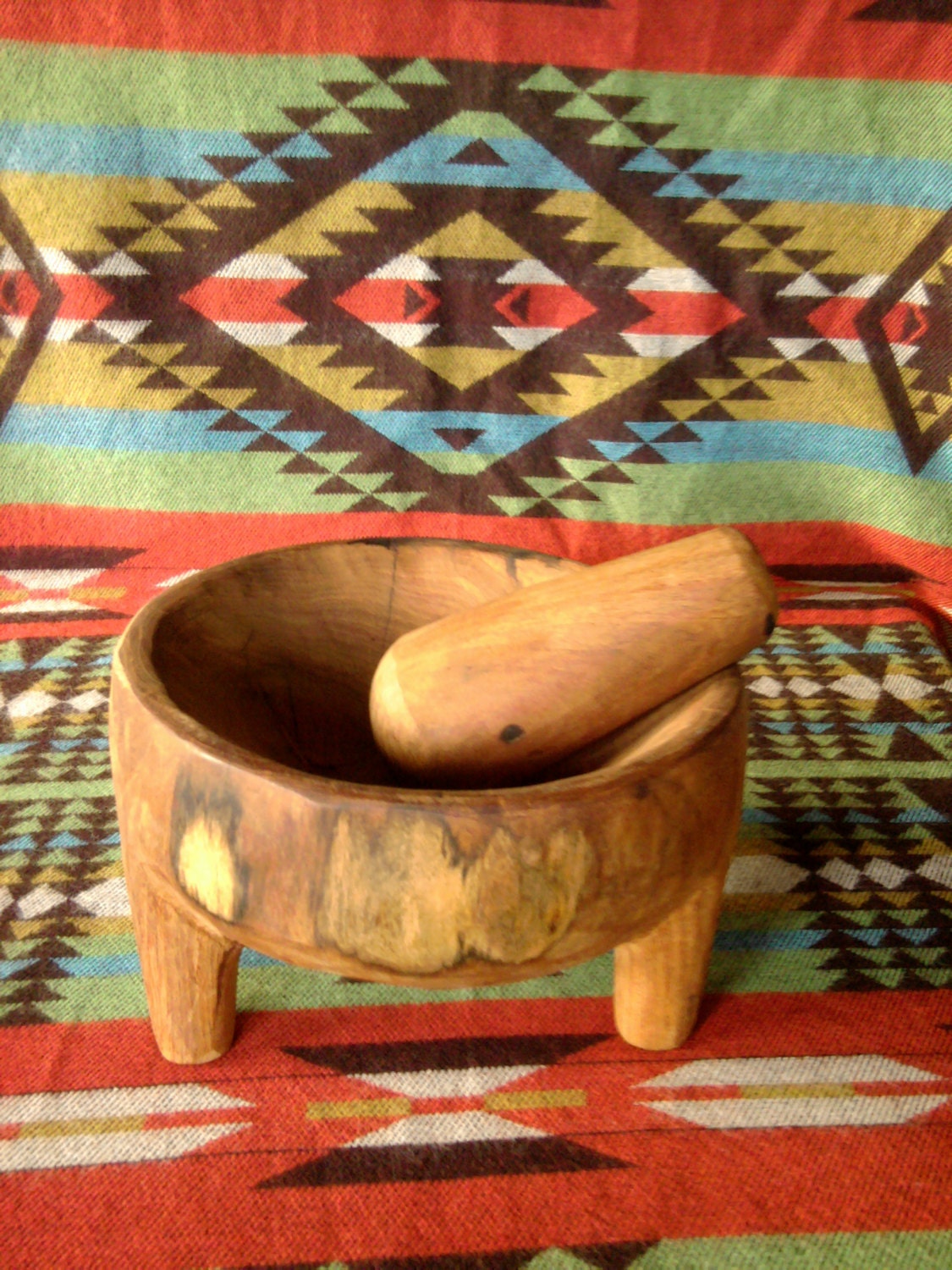Lg Mesquite Pilon / Grinding Bowl / Wood Mortar and Pestle