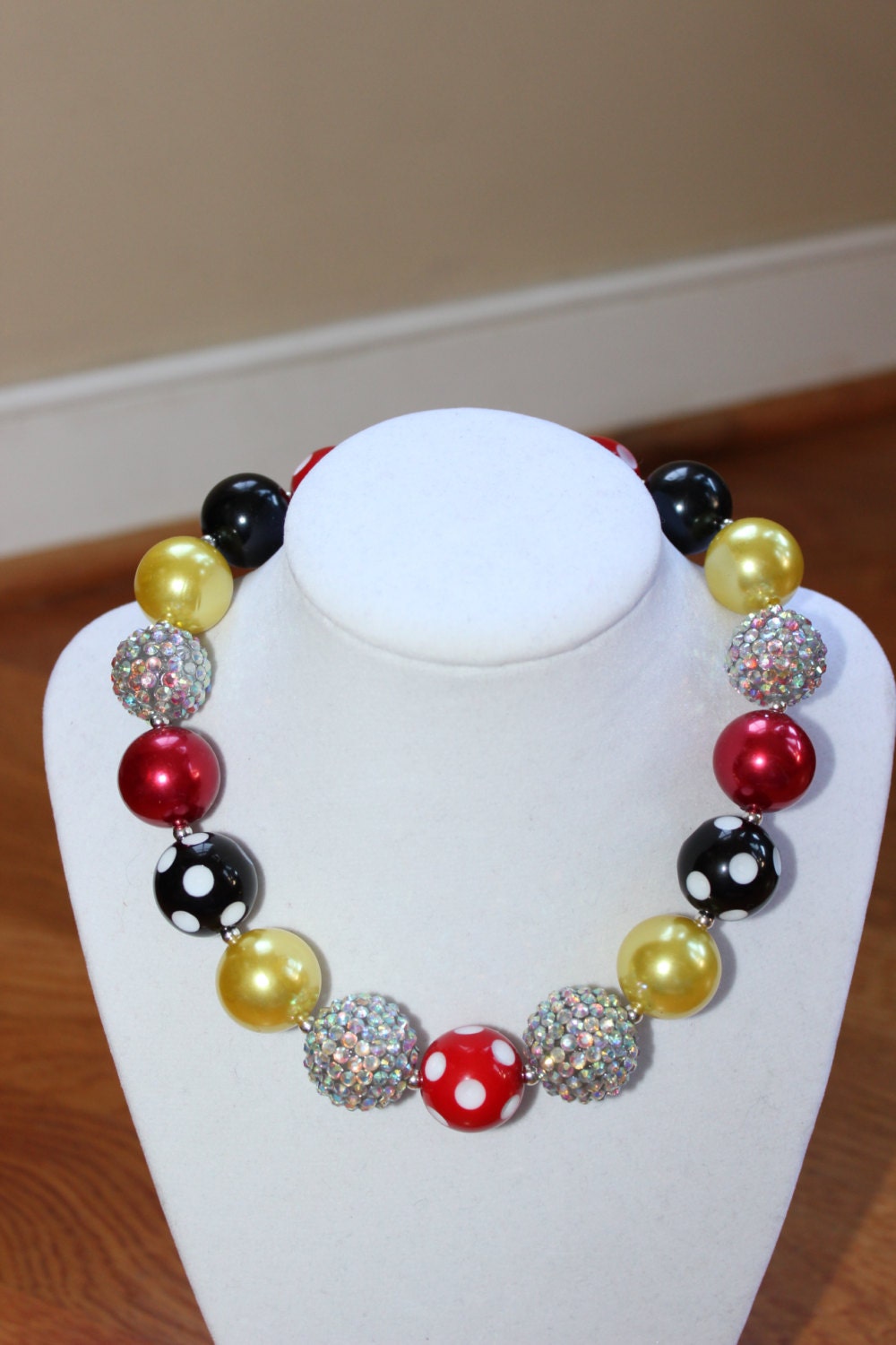 chunky bead necklace minnie mouse necklace disney necklace chunky bead necklace minnie mouse necklace disney necklace