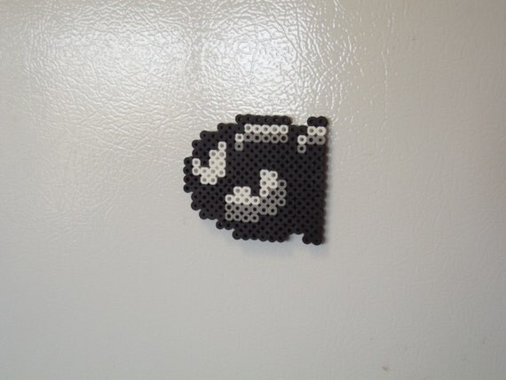 Items similar to Bullet Bill (from Super Mario) - Perler Bead Magnet ...