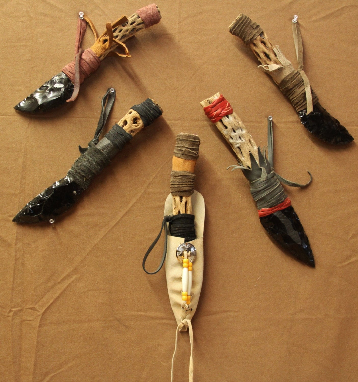 Imitation Native American Knife With Pouch