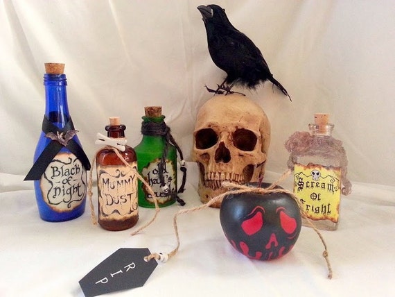 Evil queen snow white potion bottle set by beyondthepoisonapple