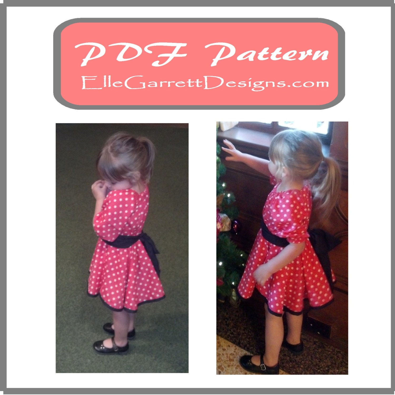 PDF Pattern Girls Twirl Dress Pattern 6 months girls 12
