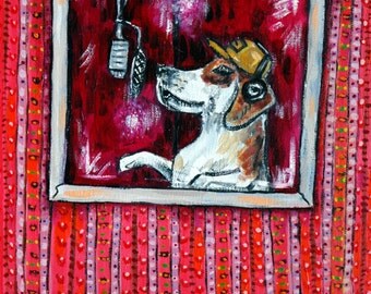 Borzoi Playing the Clarinet Dog Art Print by SCHMETZPETZ on Etsy