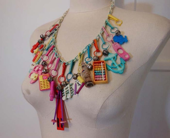 1980s necklace / Big Statement Vintage 80's by Planetclairevintage