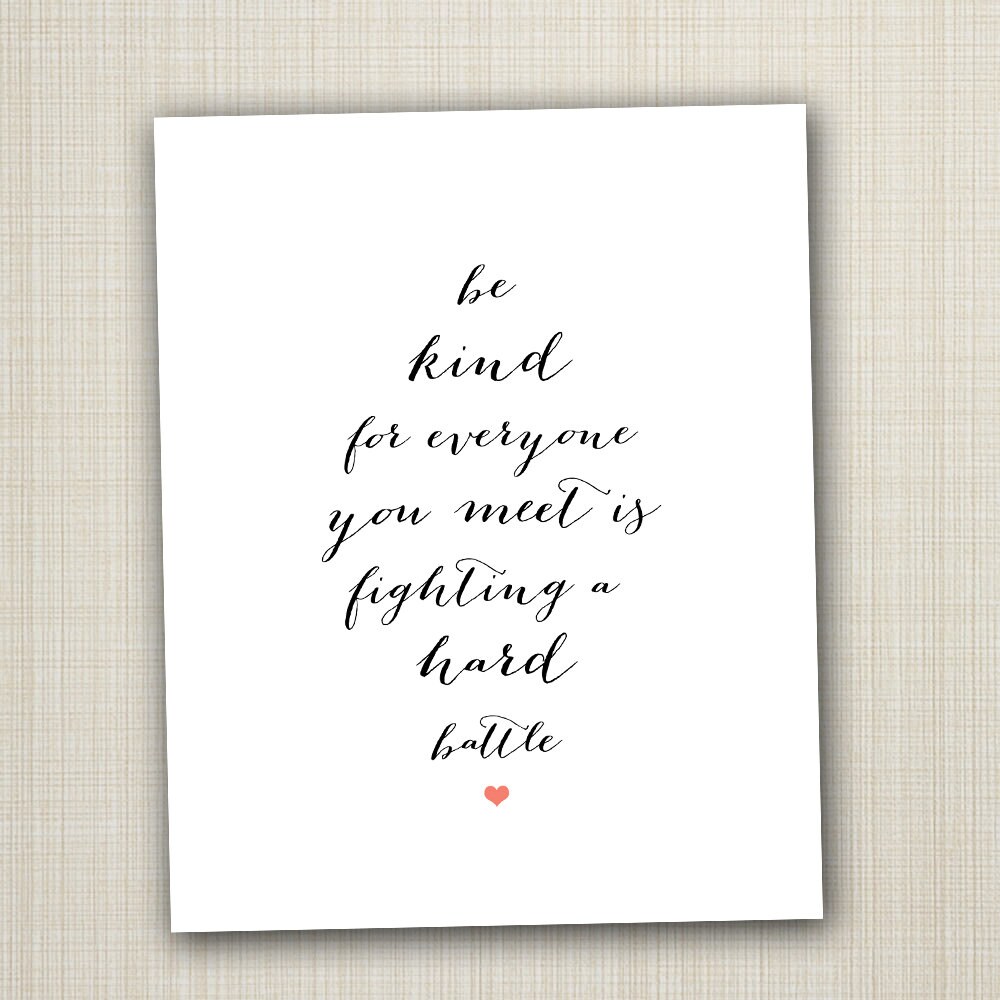 be kind printable 8x10 art print INSTANT DOWNLOAD