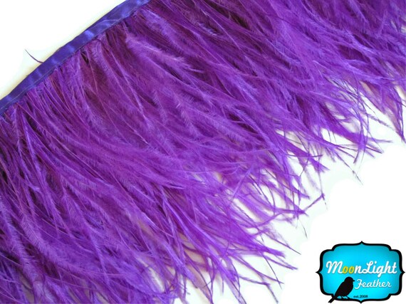 Purple Ostrich Feathers 1 Yard PURPLE Ostrich Fringe Trim