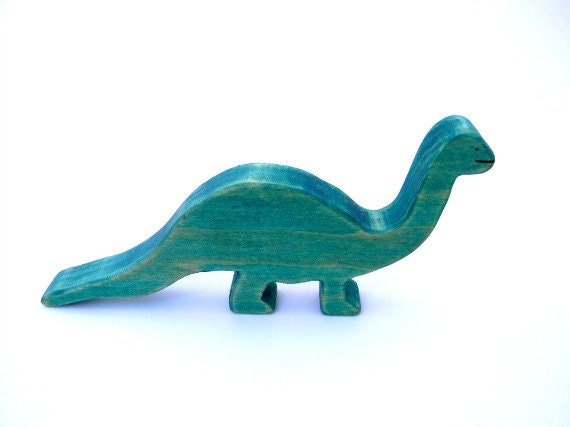 wooden brontosaurus toy dinosaur wood toy waldorf dinosaur