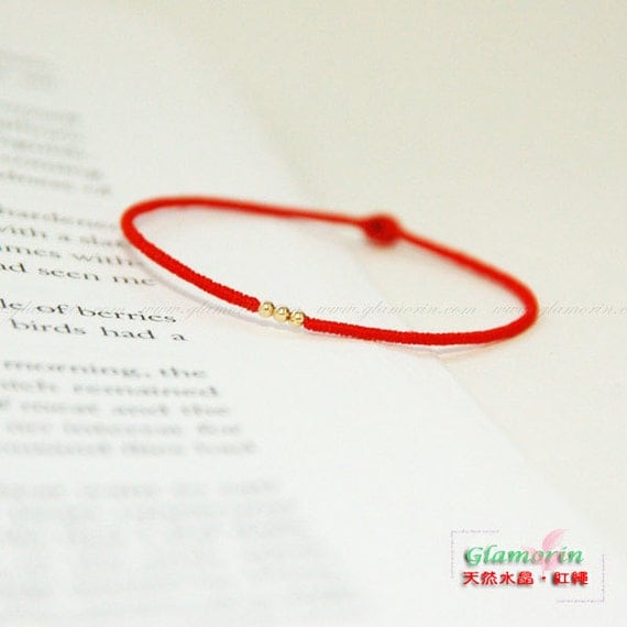 Items similar to Red String Bracelet Thin Good Luck Chinese Knot ...