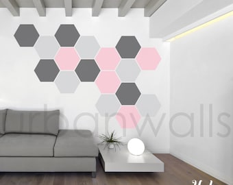 Hexagon wall decal | Etsy