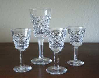 Waterford Crystal Three Small Liqueur/Cordial Glasses and One Sherry ...