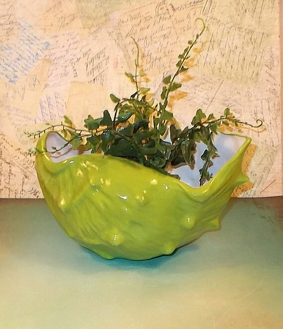 Ceramic Nautilis Clam Shell Planter / Sea Shell Planter