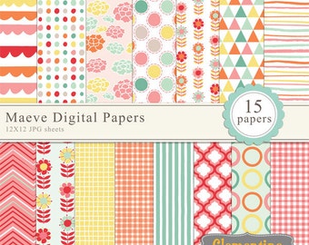 Floral scrapbook paper 12x12 damask digital scrapbooking