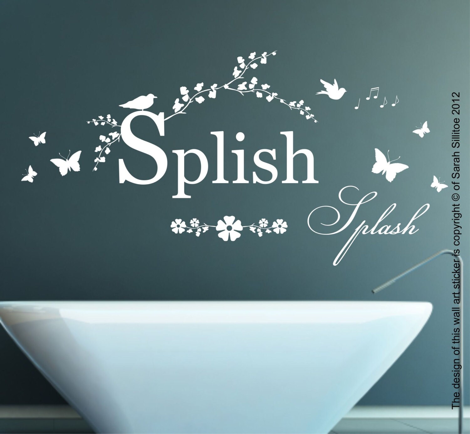 Splish Splash Quote Matt Vinyl Wall Art Sticker Decal