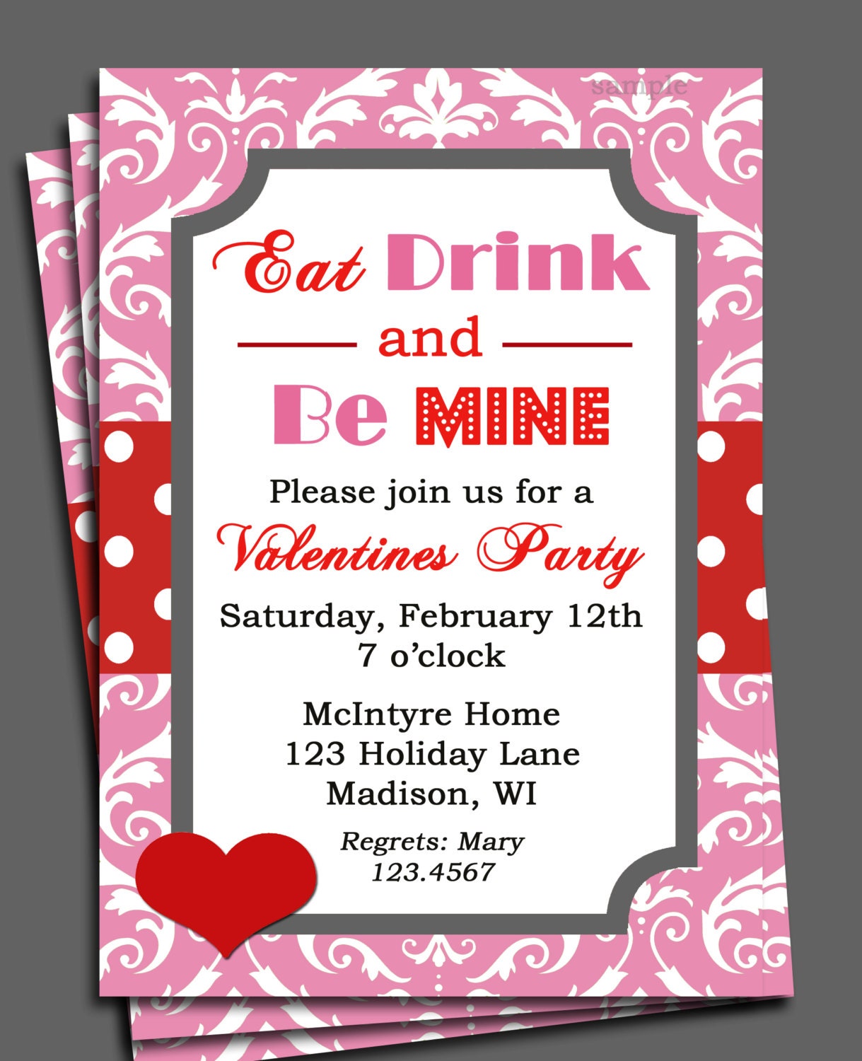 Valentine s Invitation Printable Or Printed With FREE