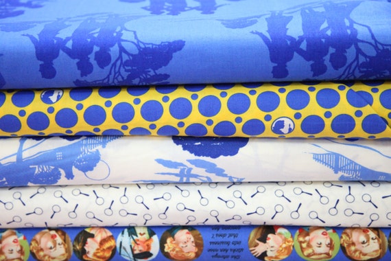 Nancy Drew Magnifying Glass Fabric by Quiltbarnidaho on Etsy