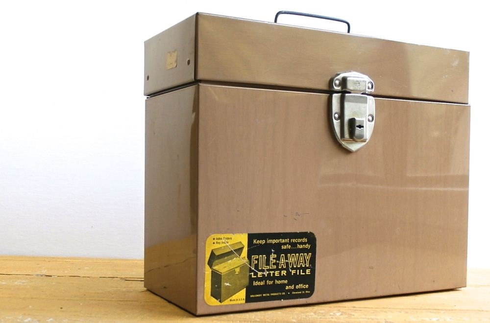 Vintage Metal File Box – Mid Century Storage – Vintage Office – Desk ...