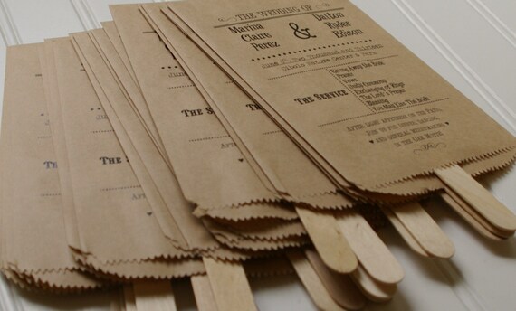 Items similar to Paper Bag Fan Programs: Set of 100 Custom Kraft Paper ...