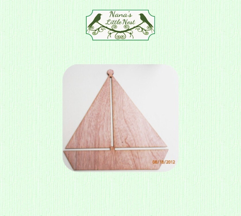 Sail Boat / Nautical / Medium Wood Cut Out Laser Cut
