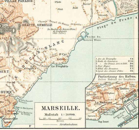 Mappa della città di Marsiglia Marseille Porto Mappa Mappa del