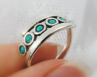 Turquoise ring. Sterling silver ring. by STarLighTstudiO3 on Etsy