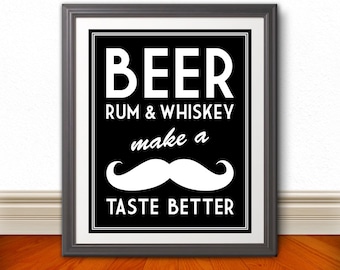 Rum Rum Print Rum Poster Bar Bar Print Bar Poster