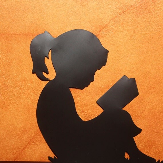 Items similar to Silhouette of Child Reading a Book / Kids Shadow Made ...