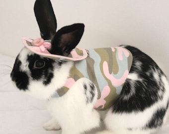 Pink camouflage harness , hat and matching leash for your pet bunny ...