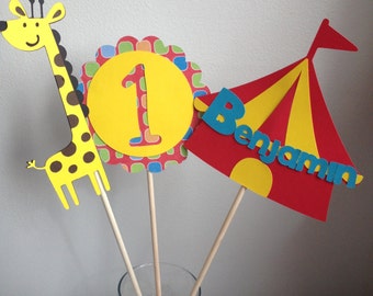 3 Circus Themed Centerpiece Sticks