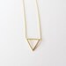 Open Triangle necklace // Geometric jewelry Gold