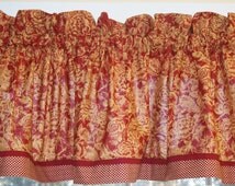 Popular items for red toile valance on Etsy