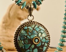 Unique turquoise medallion related items | Etsy