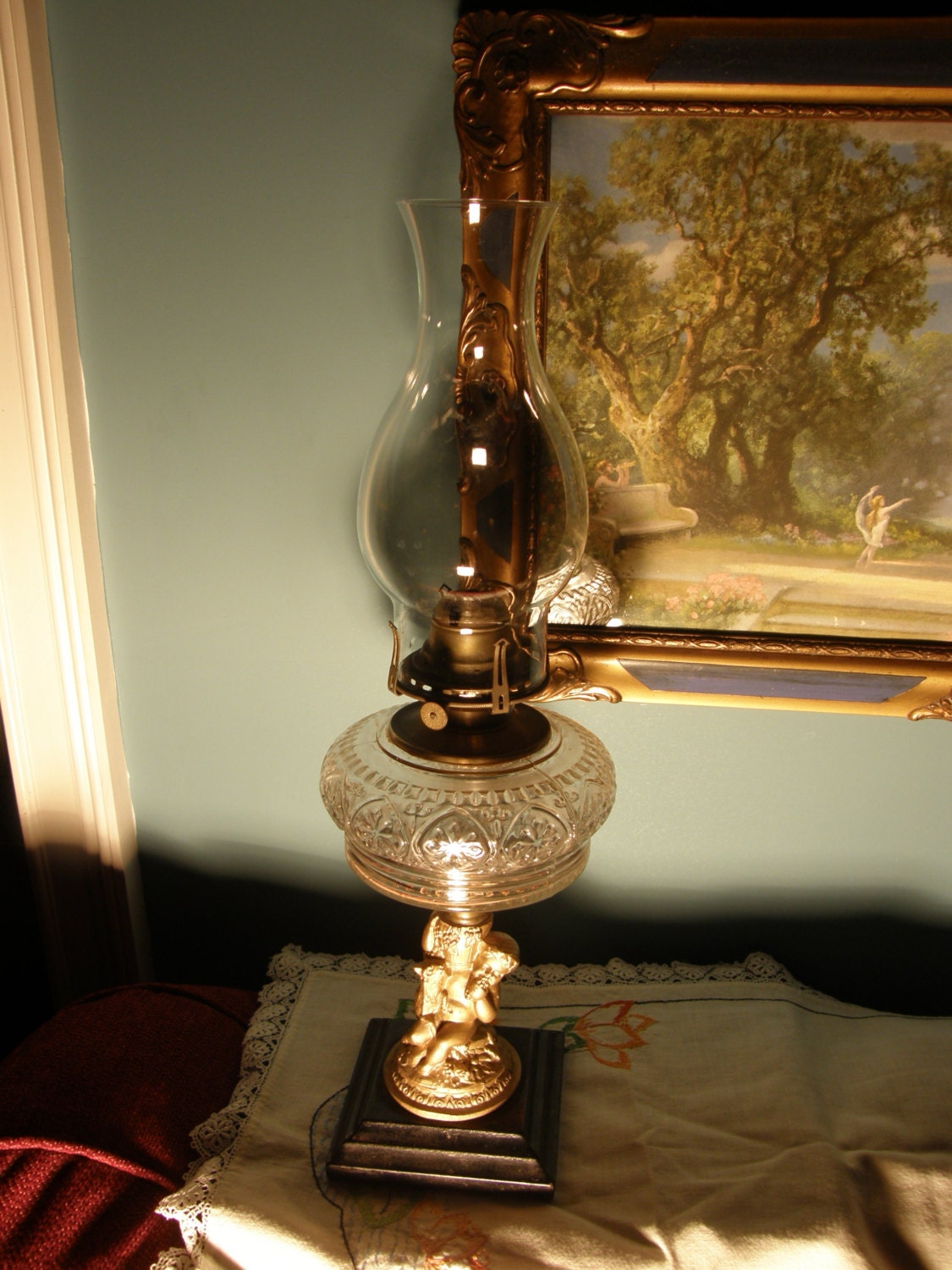 Antique Circa 1880 Oil Lamp Original Condition by EstatesByAlpha