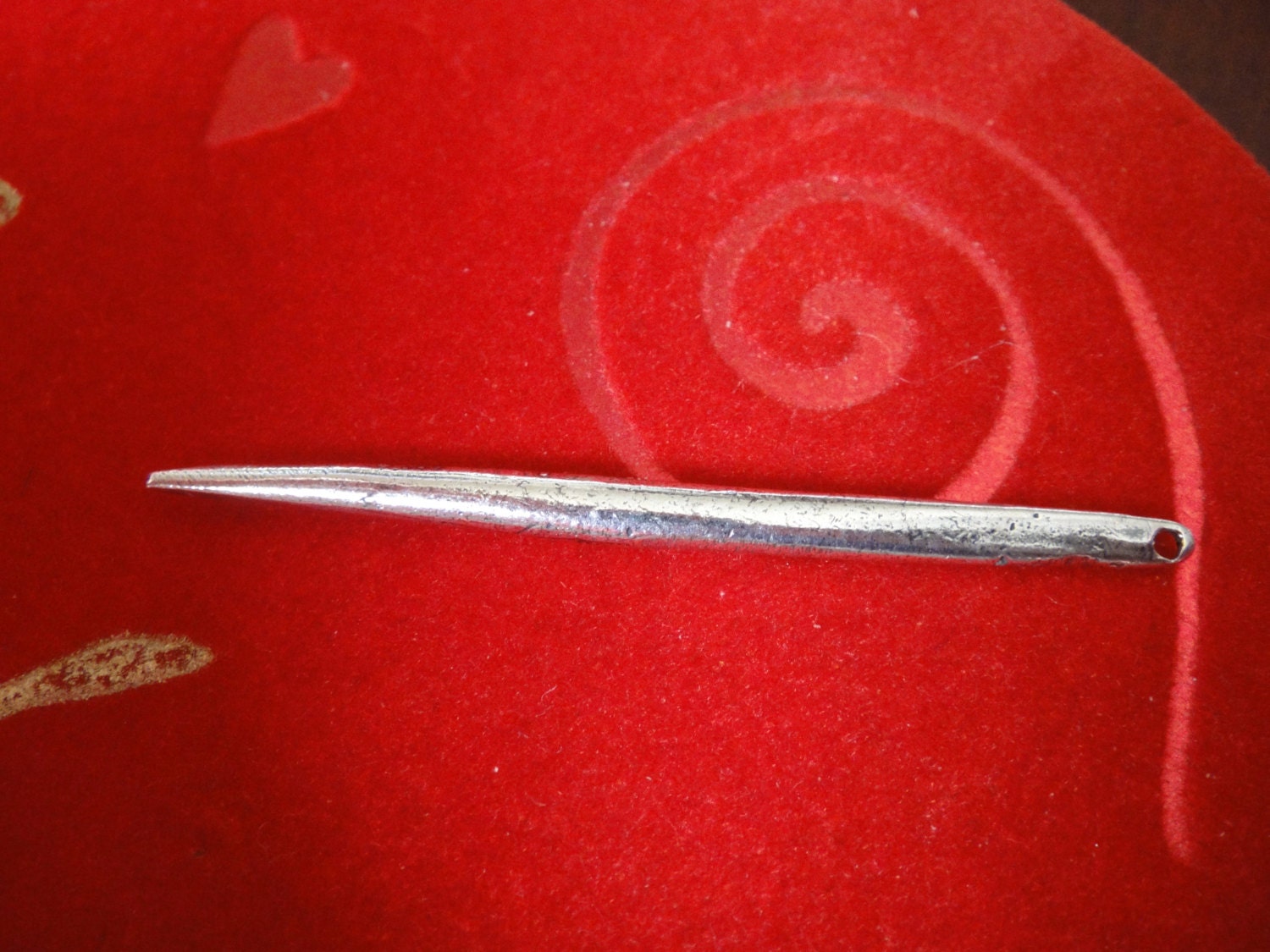 925 Sterling Silver Skinny Needle Charm long and thin dagger