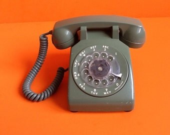 Green rotary phone | Etsy