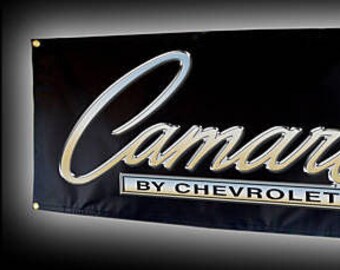 1969 Camaro Script Emblem custom banner sign 18"x36"