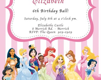 disney princess birthday invitation – Etsy