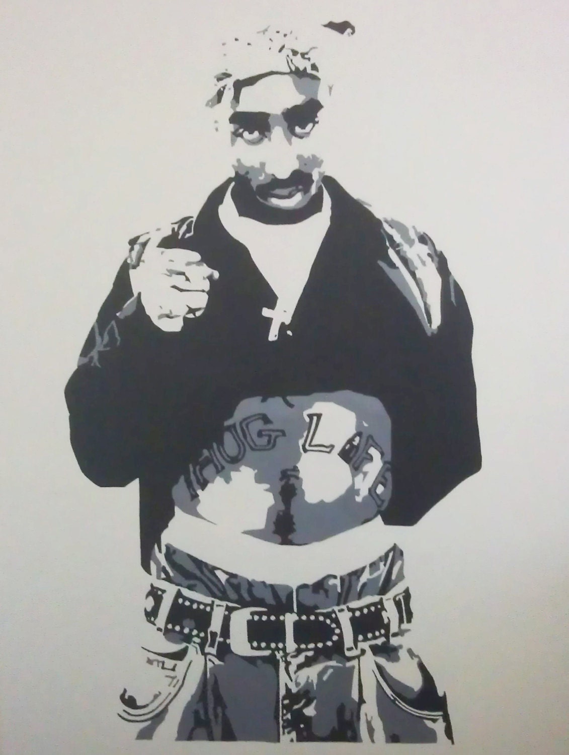 TUPAC SHAKUR 2pac art acrylic handpainted painting thug