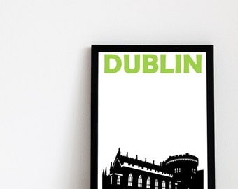 Dublin Ireland Art Print Dublin Skyline Print Dublin Art