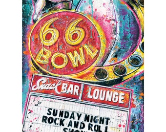 Bowling alley sign | Etsy